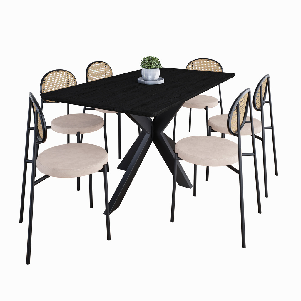 Ravenna 69 Inch Rectangular Wood Dining Table With 6 Euston Wicker ravenna-69-inch-rectangular-wood-dining-table-with-6-euston-wicker