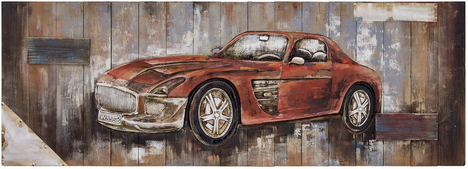 Red Vintage Car II Wall Art In Multicolor by Yosemite Home Decor ...