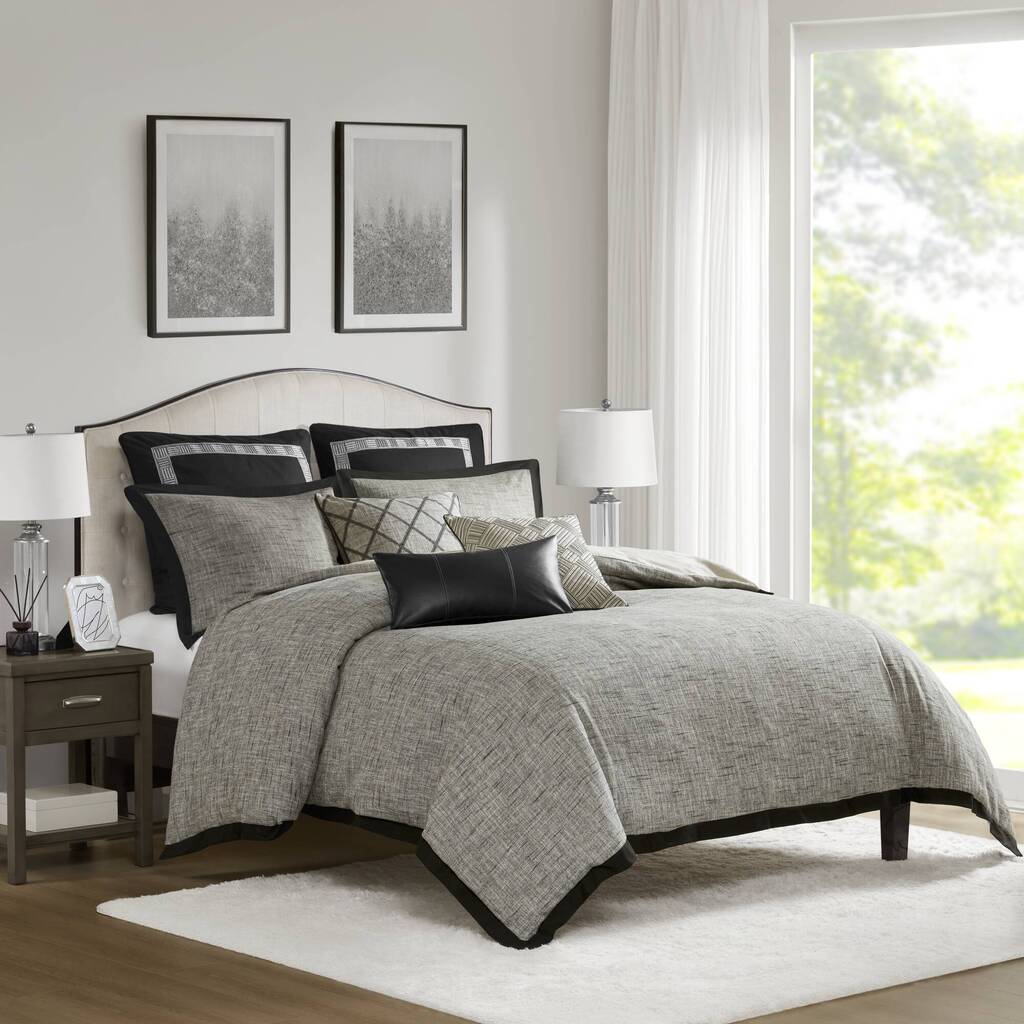 Reed Comforter Set In Gray by Olliix | 1StopBedrooms