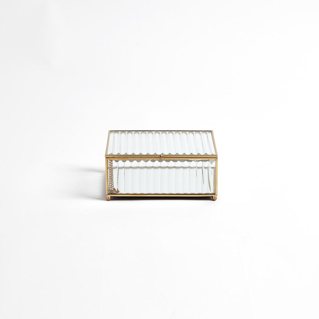Reeded Small Glass Box In Clear by Global Views | 1StopBedrooms