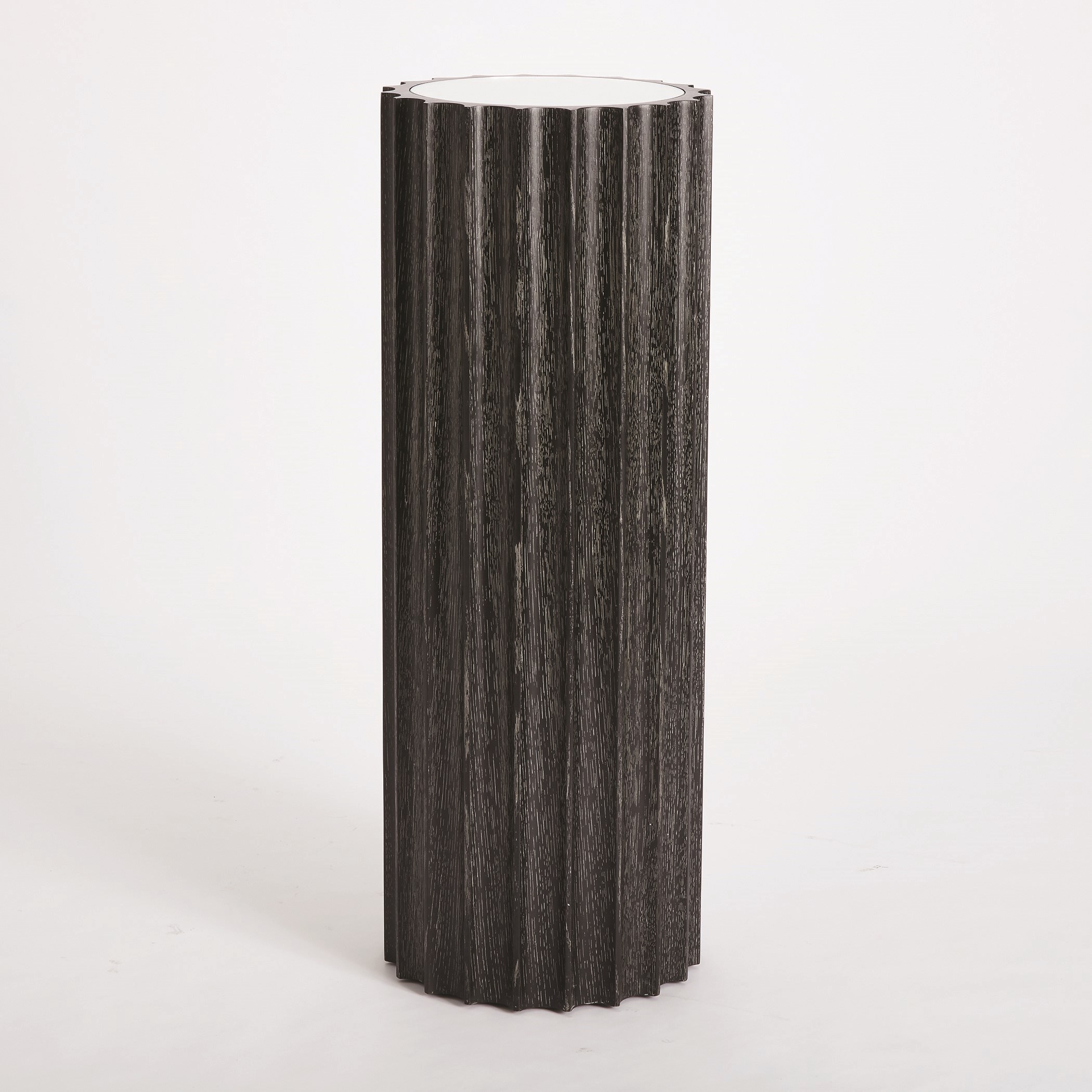 Reflective Column Pedestal In Black Cerused Oak by Global Views ...