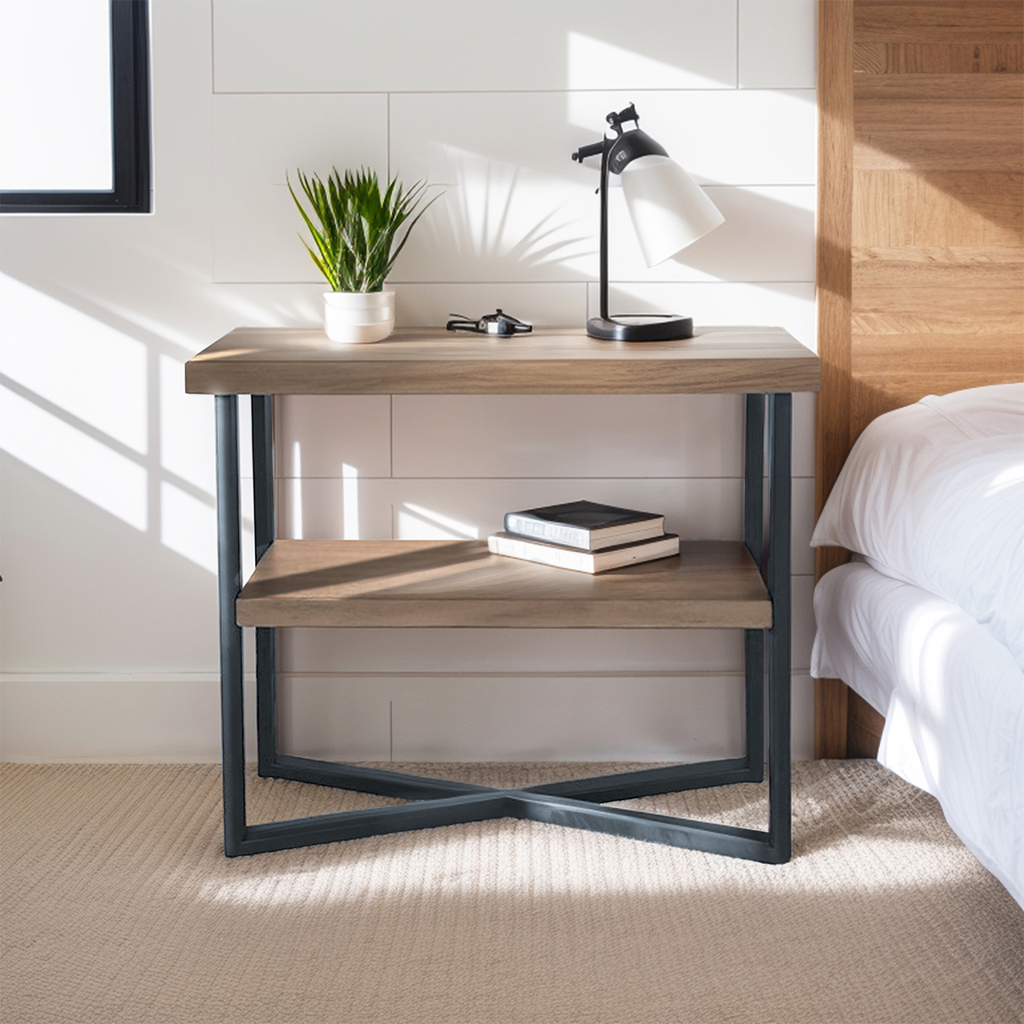 Regan End Table In Wheat and Slate by Olliix | 1StopBedrooms