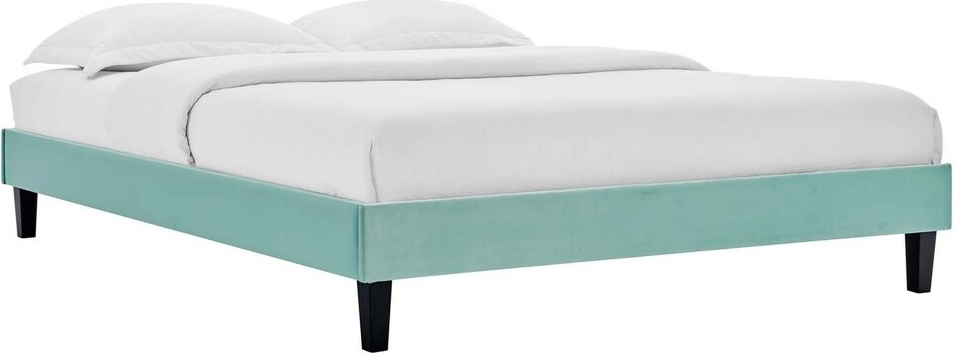 Reign Full Performance Velvet Platform Bed Frame In Mint by Modway ...