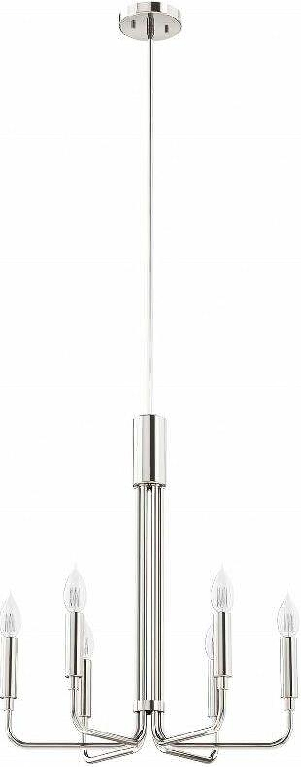 Rekindle Polished Nickel 6-Light Chandelier by Modway | 1StopBedrooms