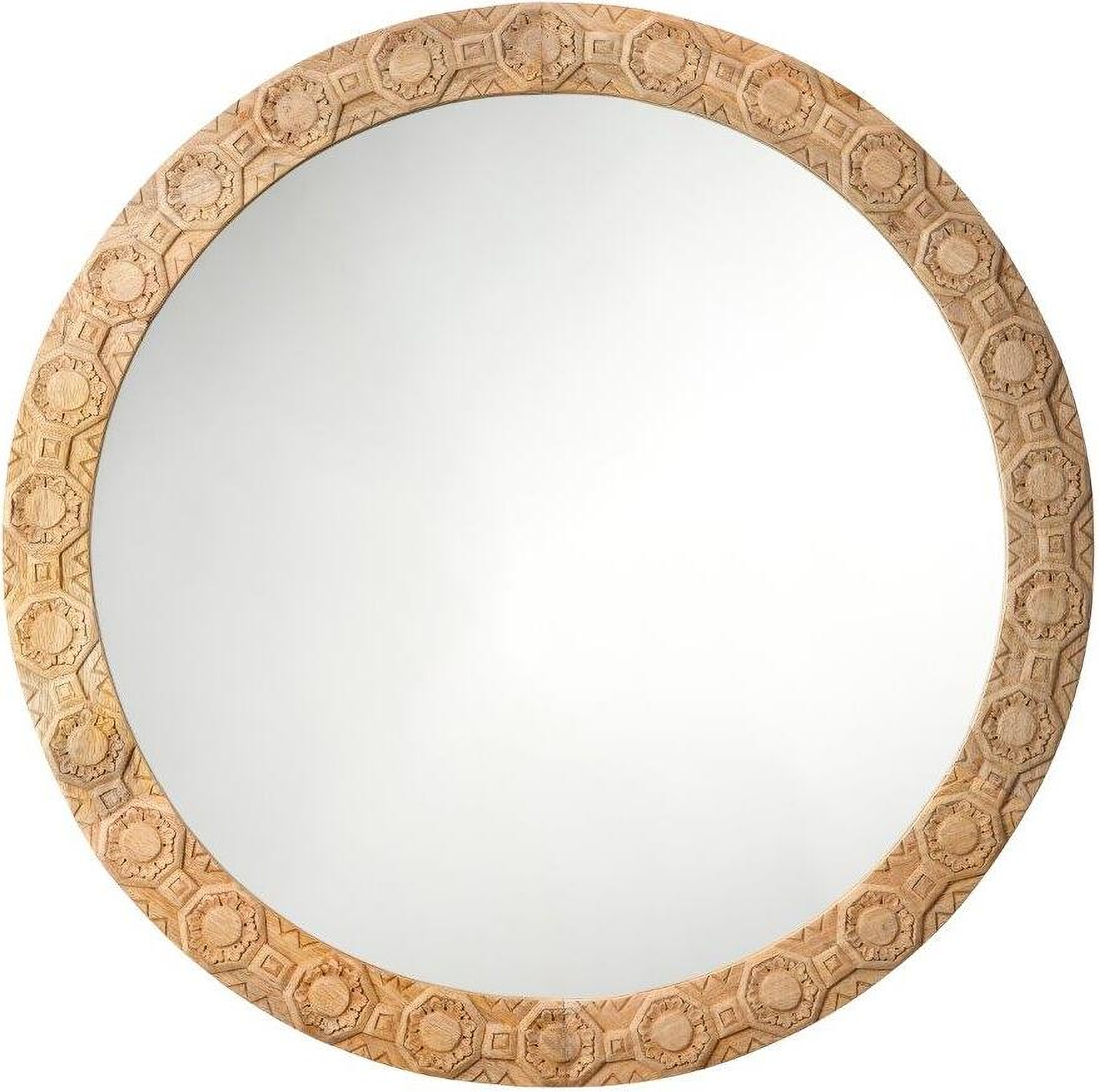 Relief Natural Curved Round Mirror by Jamie Young Company | 1StopBedrooms