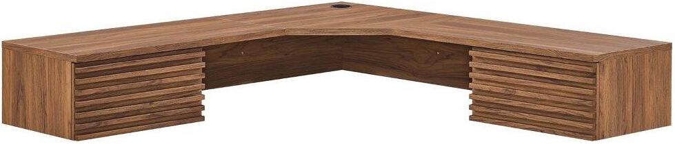 Render Wall Mount Corner Office Desk In Walnut by Modway | 1StopBedrooms