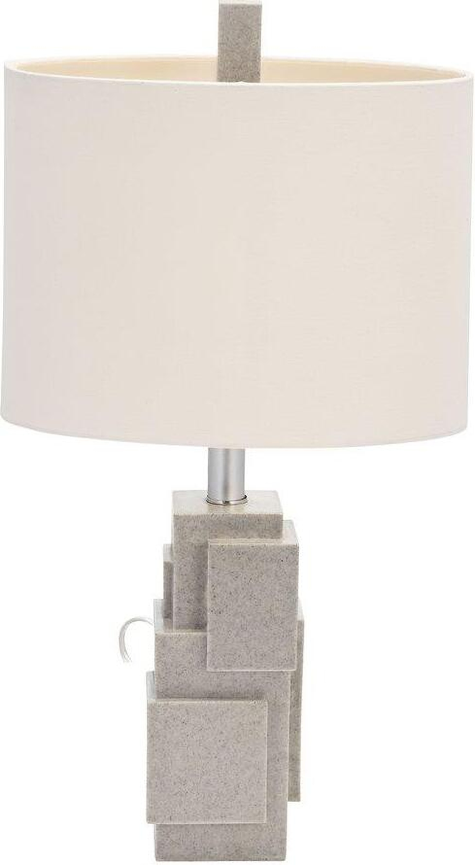 Resin 21 Inch Blocks Table Lamp In Gray by Sagebrook Home | 1StopBedrooms