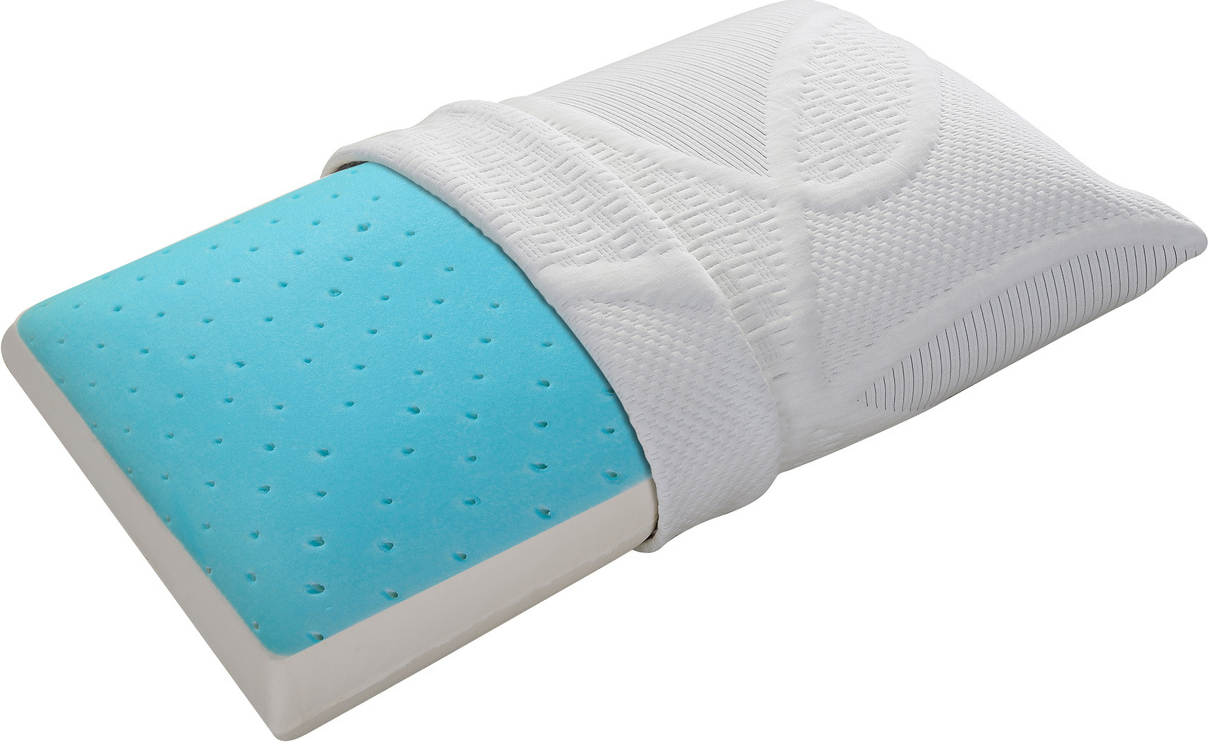 Reversible Hypoallergenic Cool Gel Layer and Soft Memory Foam Comfort Queen Size Pillow Set of 2 ...