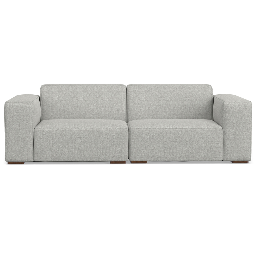 Rex Woven Performance Fabric 2 Seater Sofa In Pale Grey by Simpli Home ...