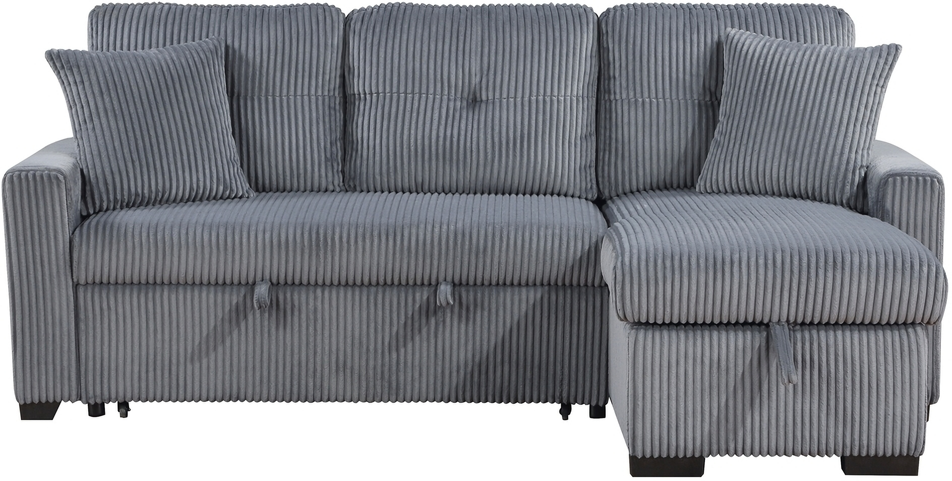 Rhett 3-Piece Reversible Sectional with Pull-out Bed and Hidden Storage ...