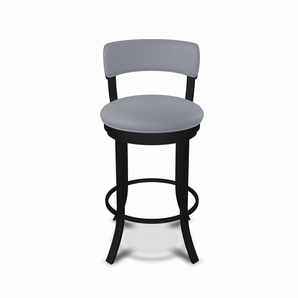 Riga 26 Inch Counter Height Swivel Stool In Sable Onyx and Charcoal ...
