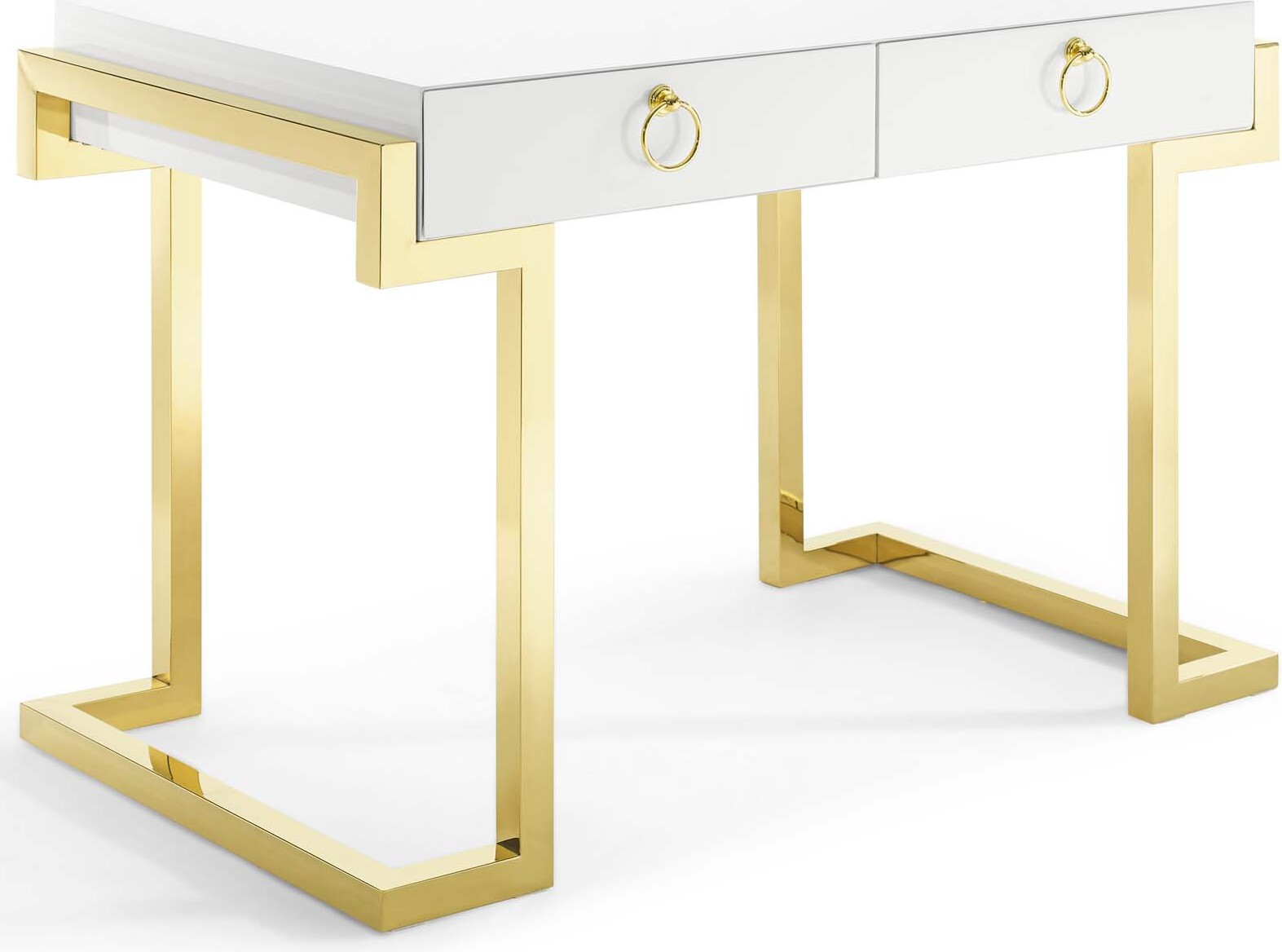 Ring Gold and White Office Desk by Modway | 1StopBedrooms
