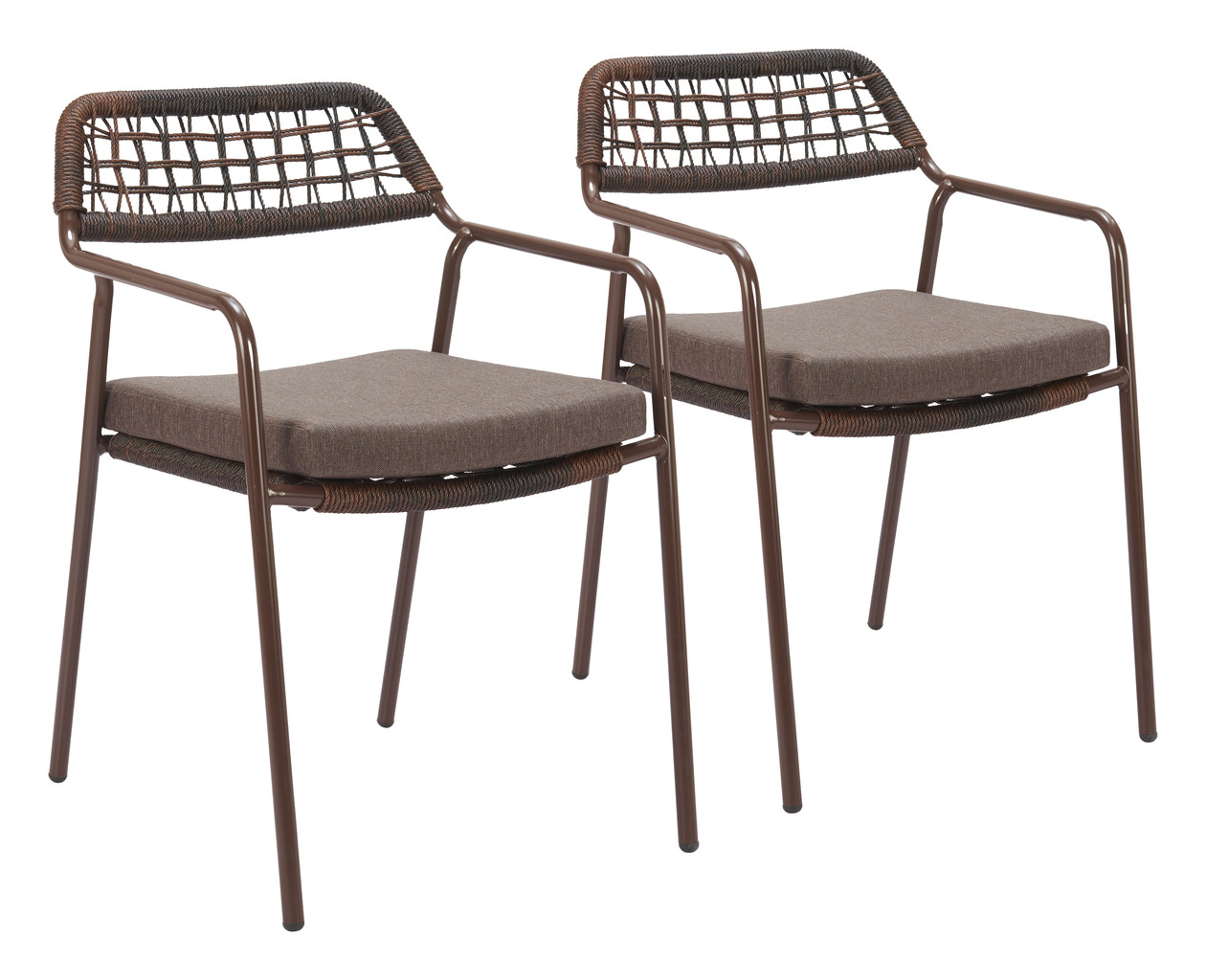 Rio Dining Chair Set of 2 In Brown by Zuo Modern | 1StopBedrooms