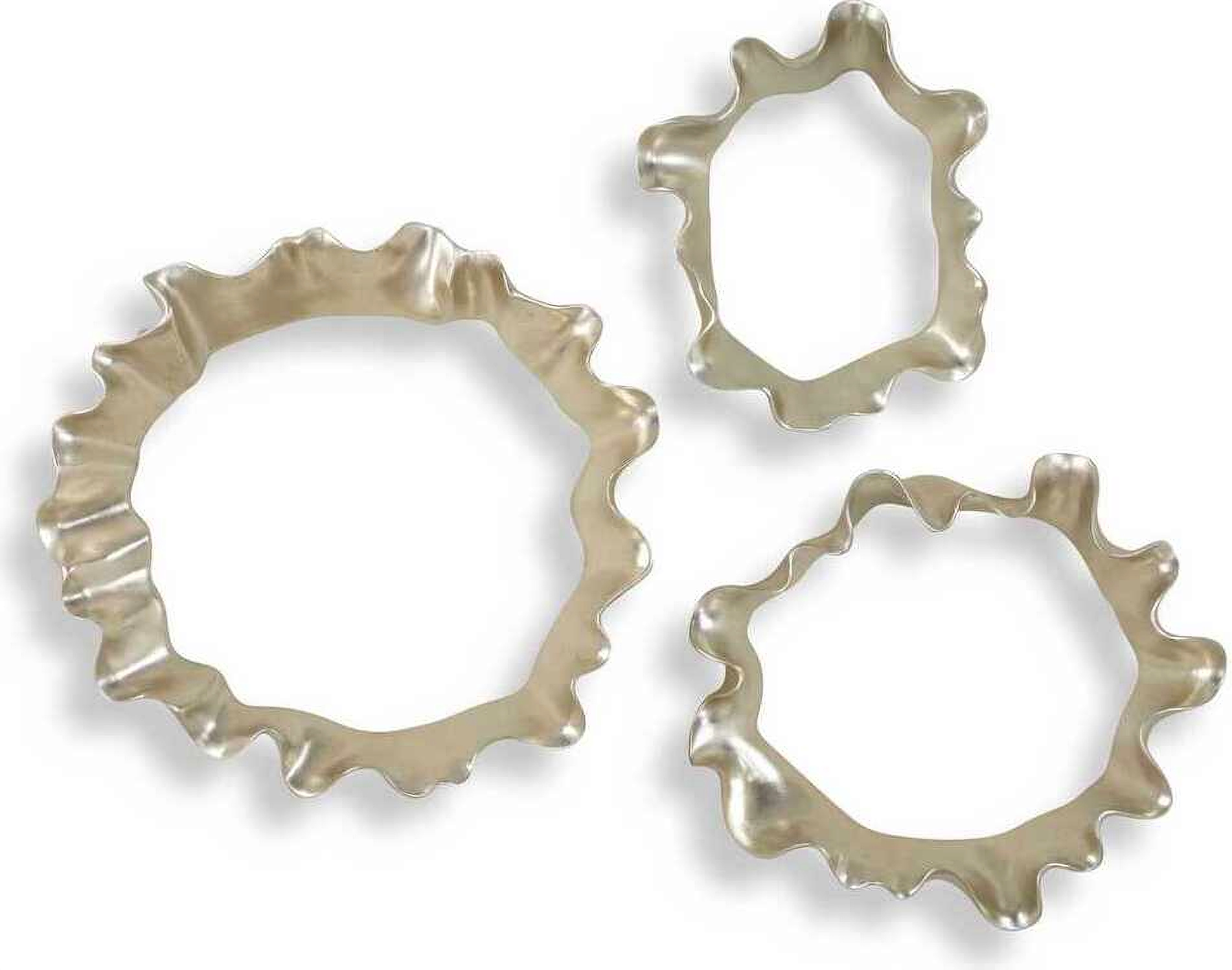 Ripple Effect Wall Art Set of 3 In Silver by Uttermost | 1StopBedrooms