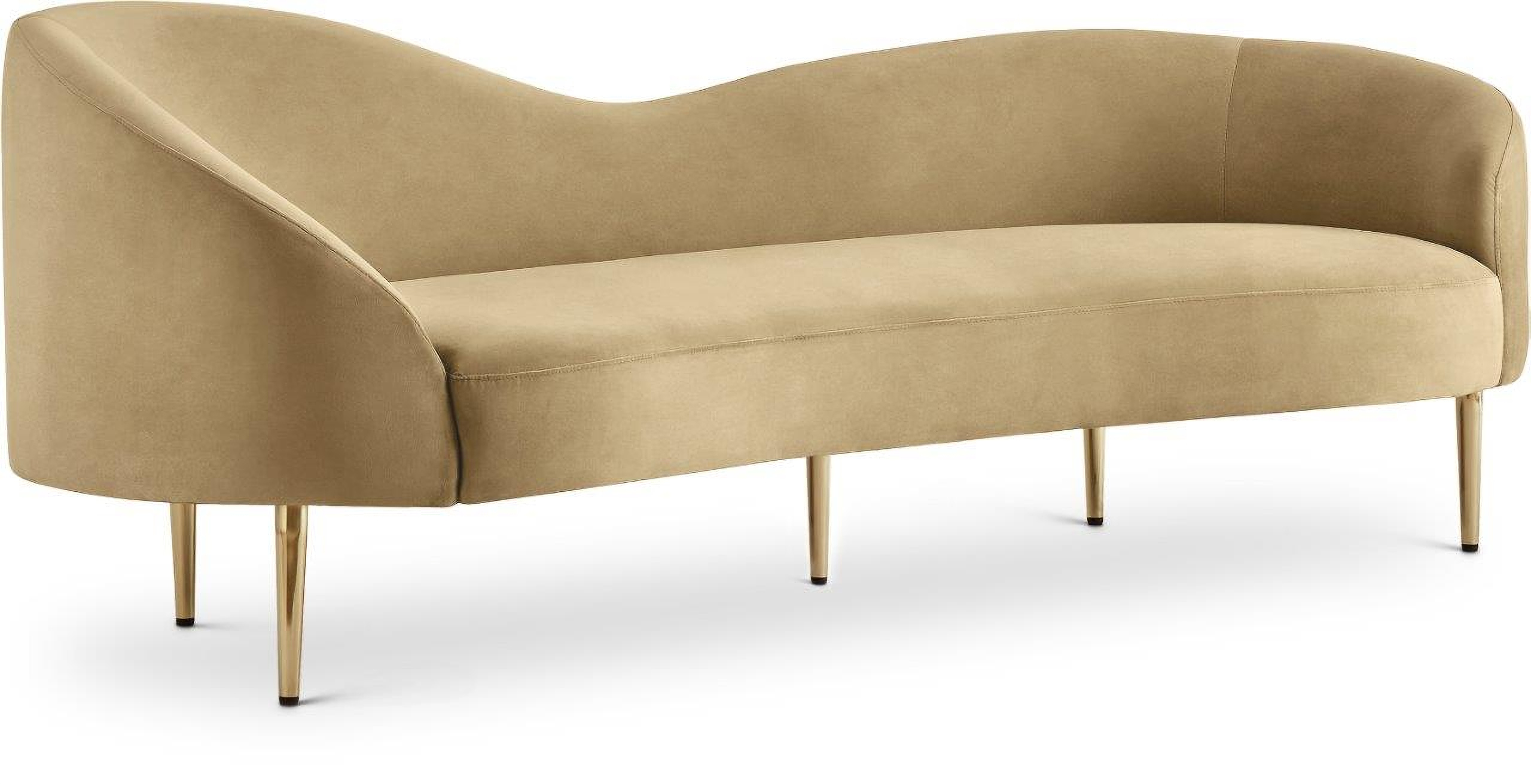 Ritz Velvet Sofa In Camel by Meridian | 1StopBedrooms