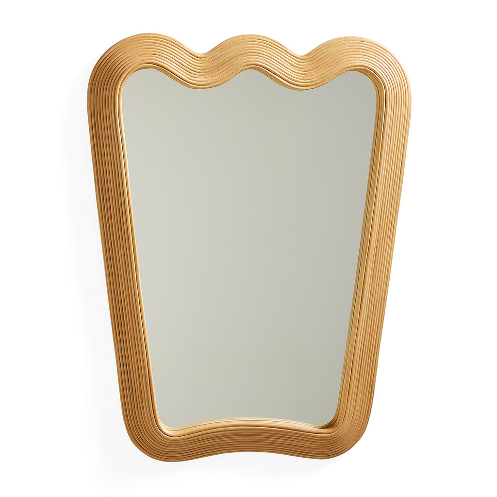Riviera Ripple Mirror In Natural Rattan by Jonathan Adler | 1StopBedrooms