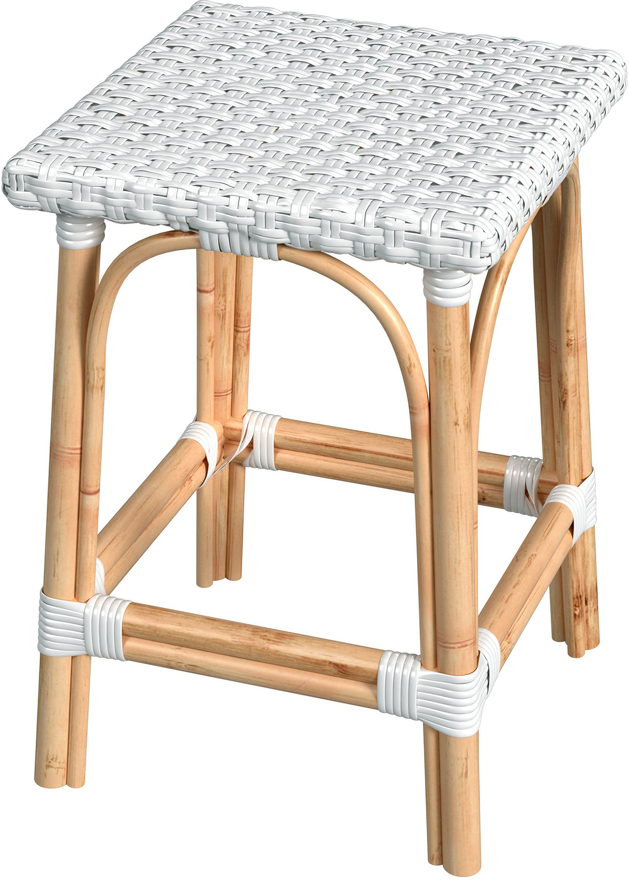 Riviera Square 24 Inch H Rattan Counter Stool In Glossy White by Butler ...