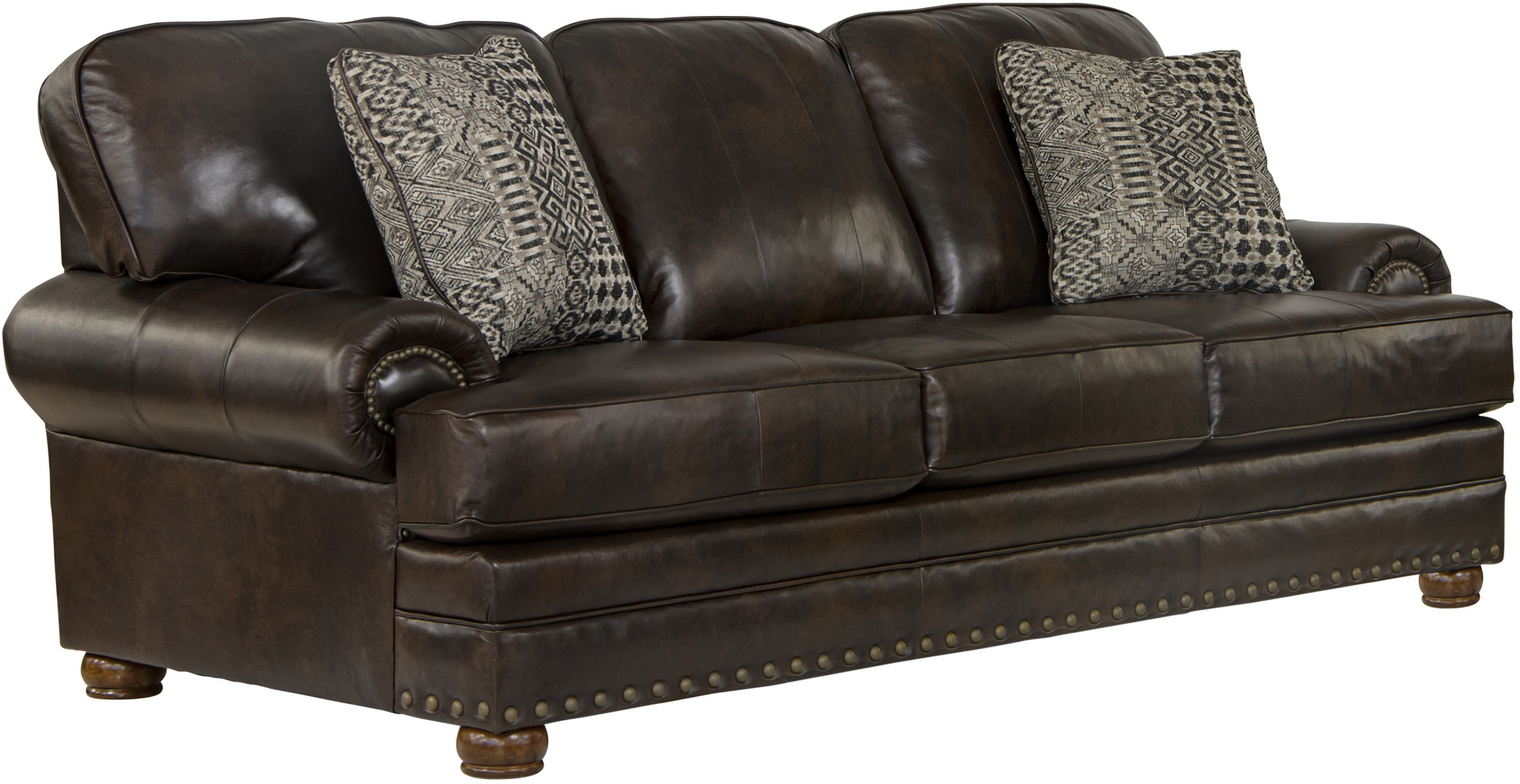 Roberto 94 Inch Top Grain Italian Leather Match Sofa In Cocoa By