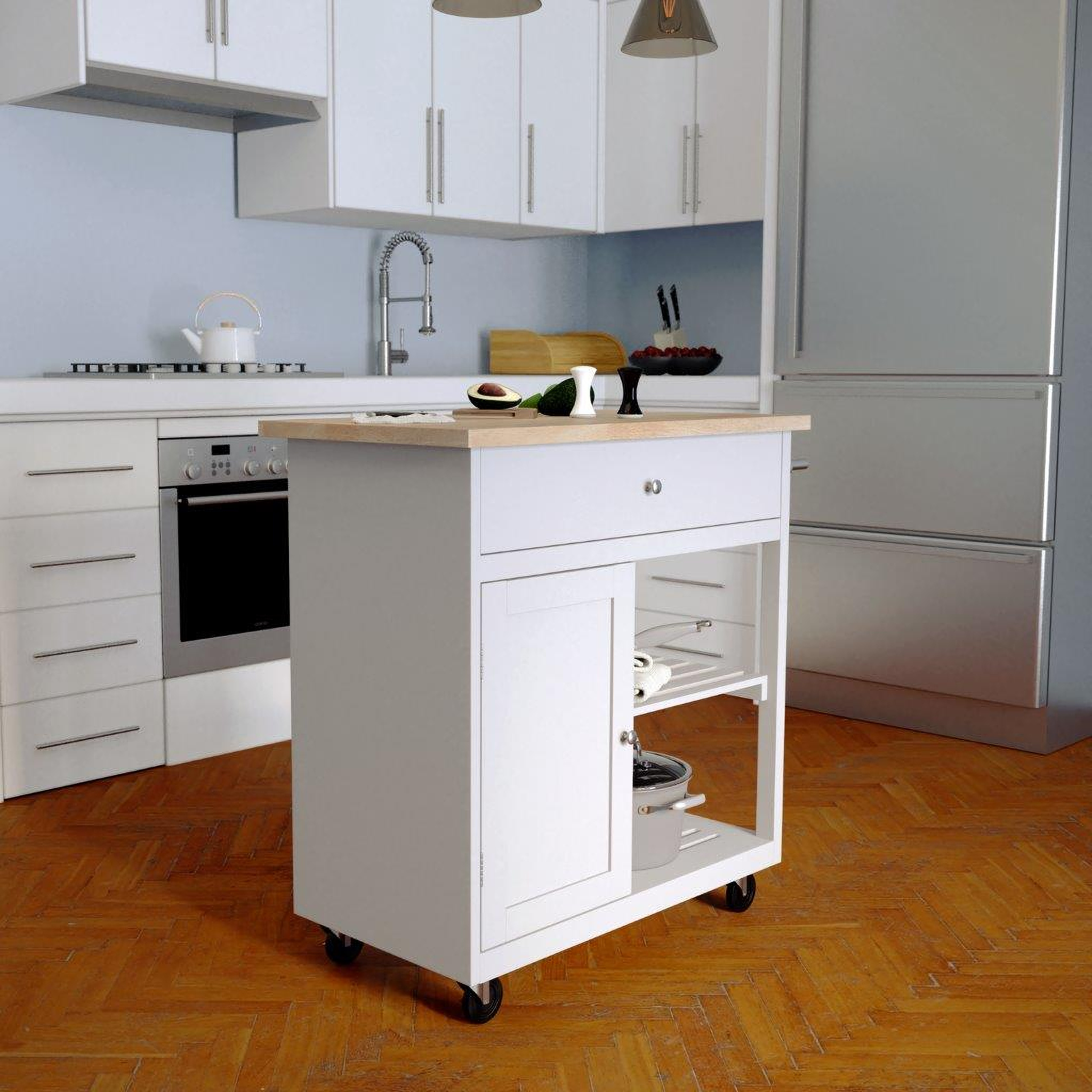 Rolling Kitchen Island With Storage by SEI Furniture | 1StopBedrooms