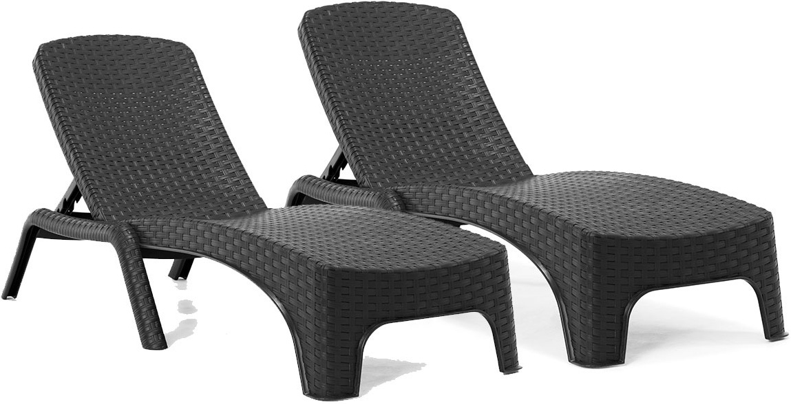Roma Set of 2 Chaise Lounger In Anthracite by Rainbow Outdoor ...