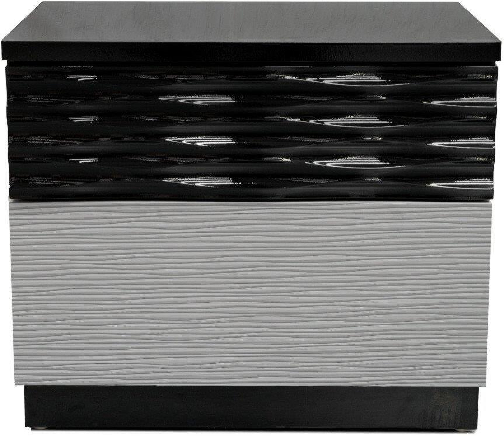 Romania 2 Drawer Poplar Wood Bedroom Nightstand In Black And Zebra by ...