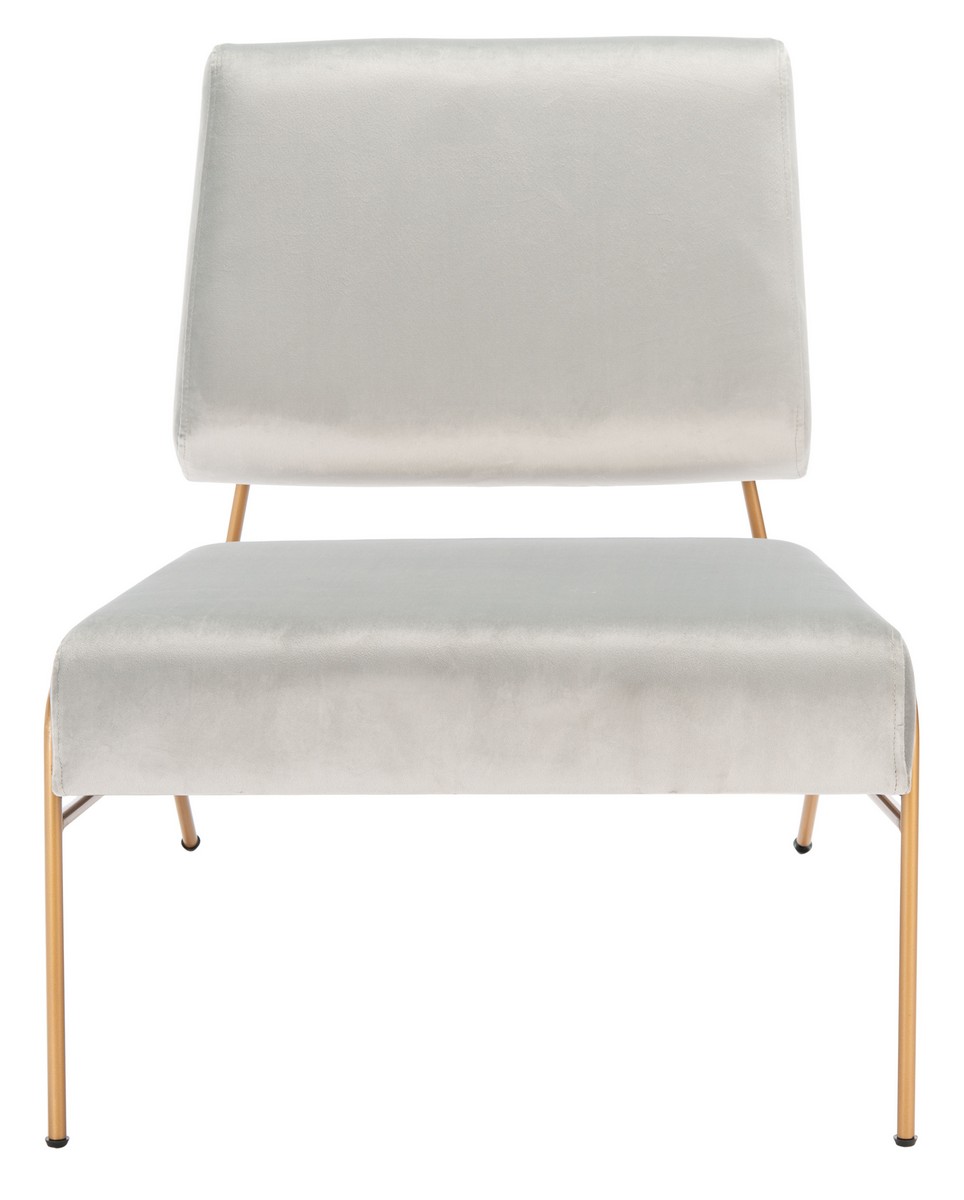 Romilly Velvet Accent Chair in Grey and Gold by Safavieh | 1StopBedrooms