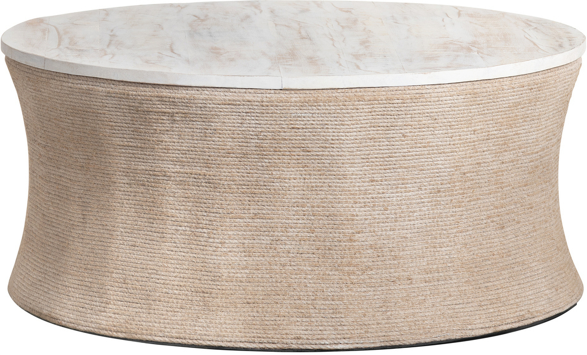 Round Cocktail/Coffee Table In Tan and White by Crestview Collection ...