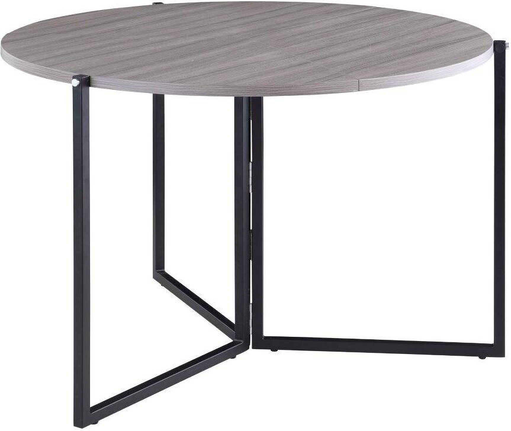 43 Inch Round Foldaway Dining Table In Gray by Chintaly Imports ...
