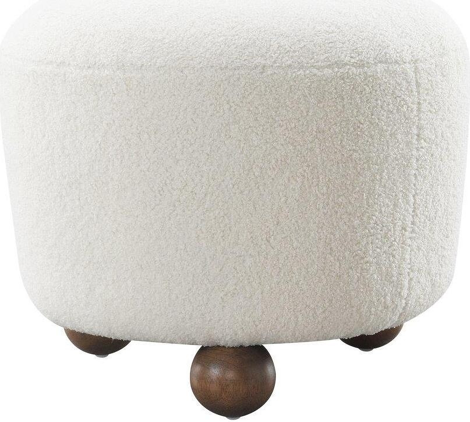 Round Ottoman With Ball Feet In Beige by Sagebrook | 1StopBedrooms