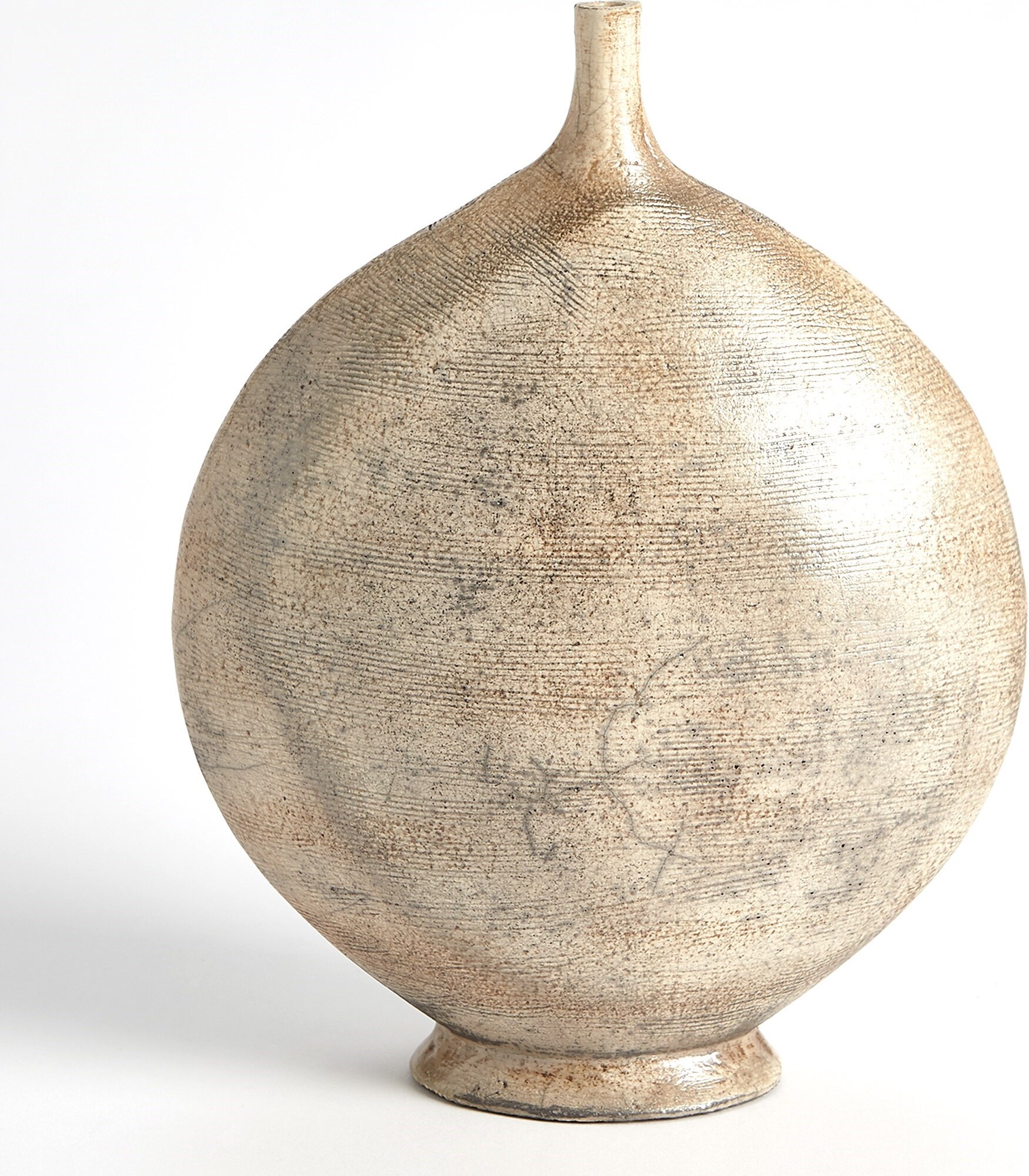 Round Raku Vase In Sand - 1StopBedrooms