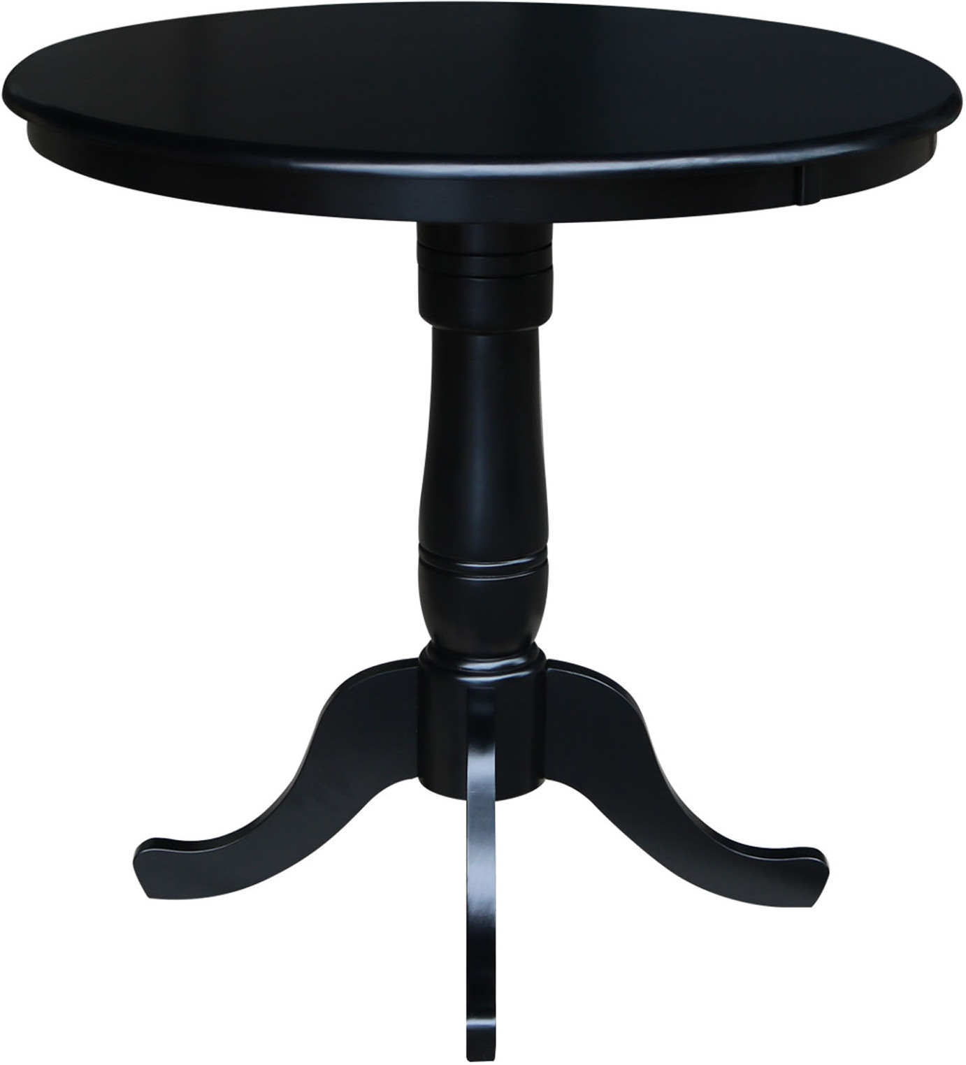 Round Top 36 Inch Counter Height Pedestal Dining Table In Black by ...