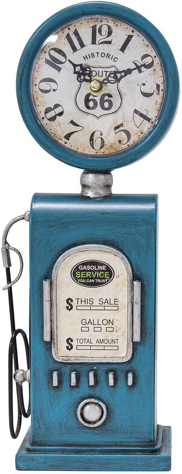 Route 66 Table Top Clock In Blue By Yosemite Home Decor 1stopbedrooms