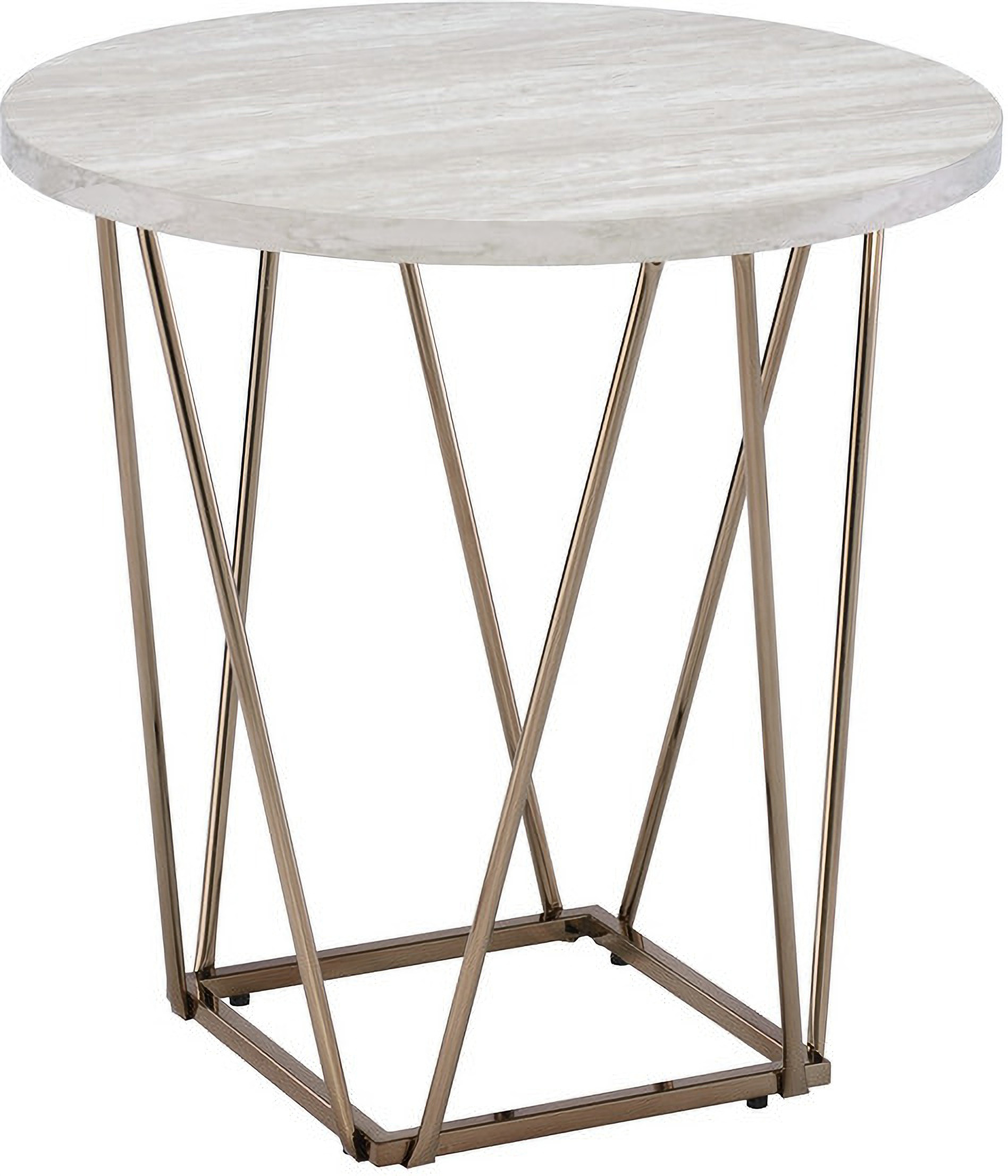 Rowyn Faux Marble Top End Table In Gray by Steve Silver | 1StopBedrooms