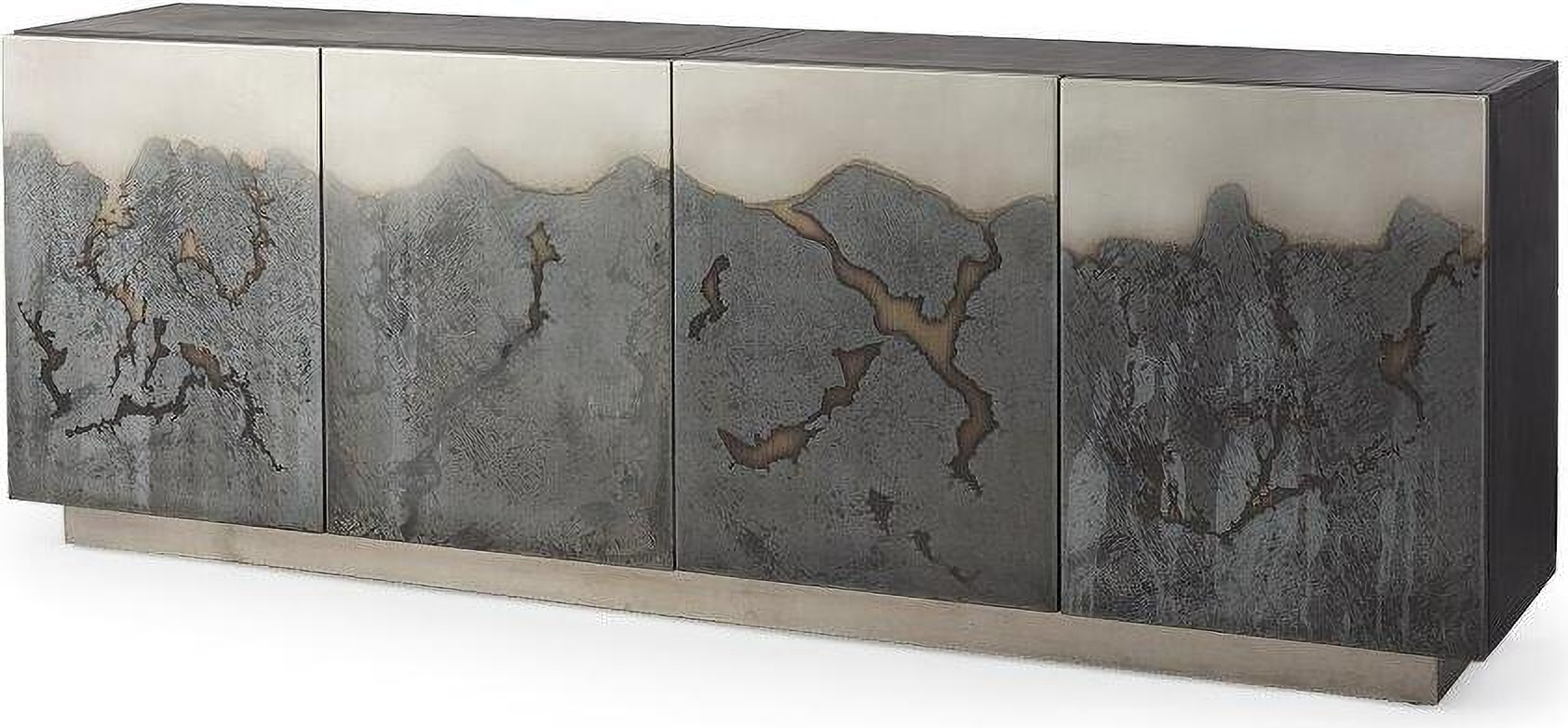 Roxdale Acid Wash Metal Sideboard by Mercana | 1StopBedrooms