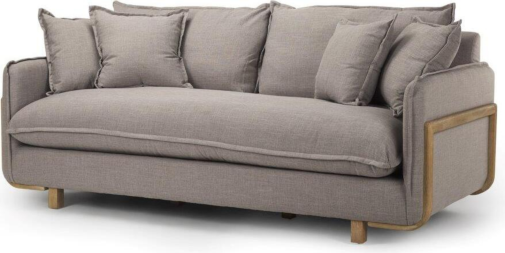 Roy I 84 Inch Flint Gray Upholstered Three Seater Sofa by Mercana ...