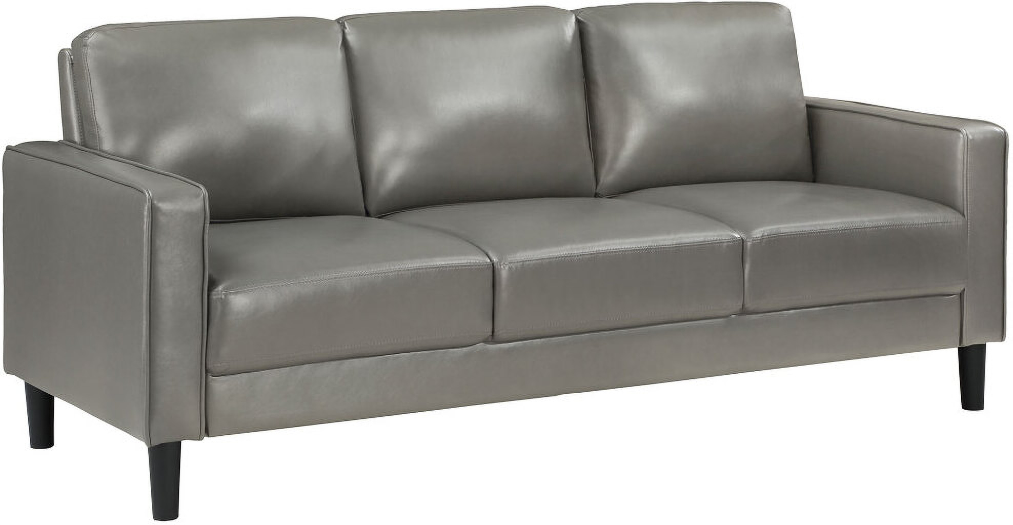 Ruth Upholstered Track Arm Faux Leather Sofa Grey by Coaster ...