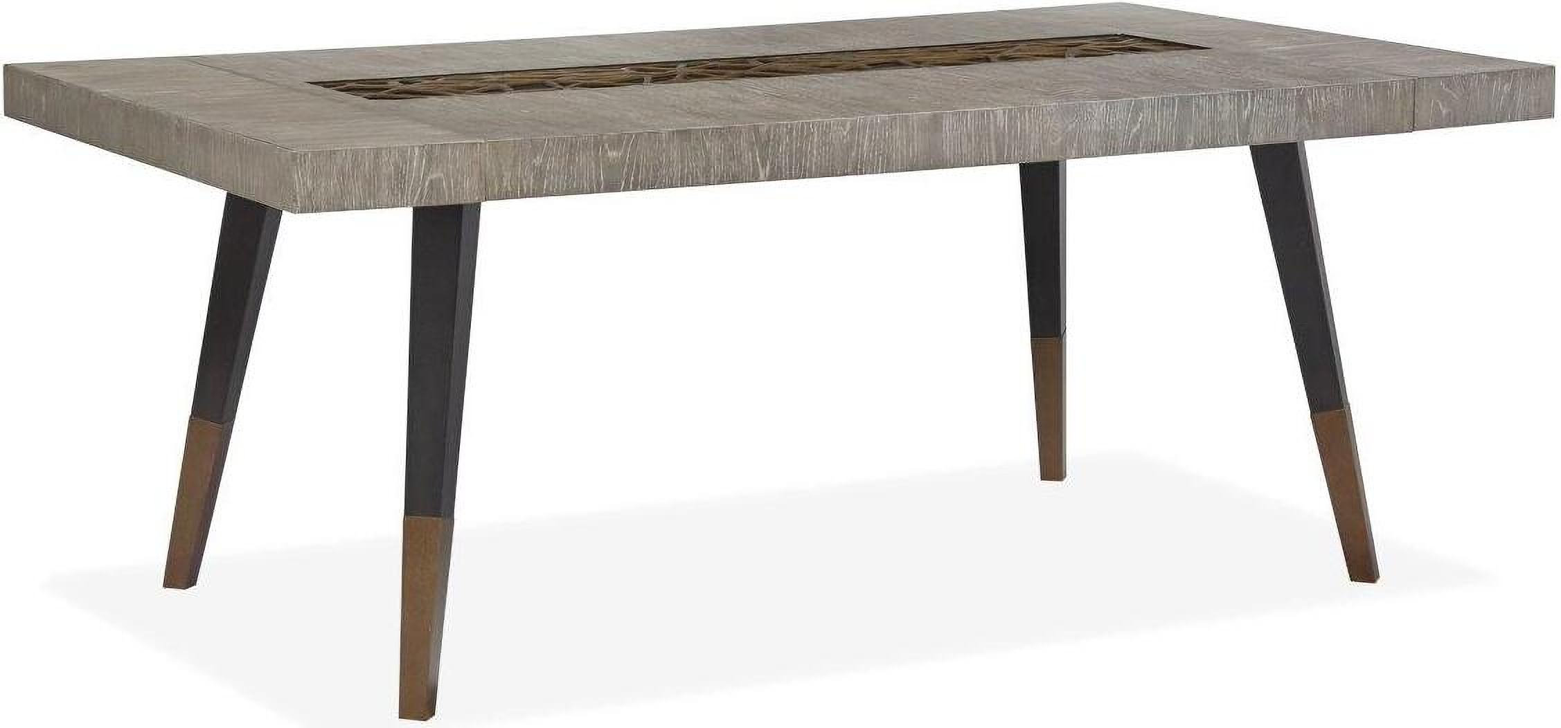 Ryker Nocturn Black And Coventry Grey Rectangular Extendable Dining ...