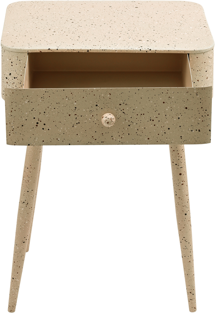 Rylan Iron Night Stand In Beige by Meridian | 1StopBedrooms