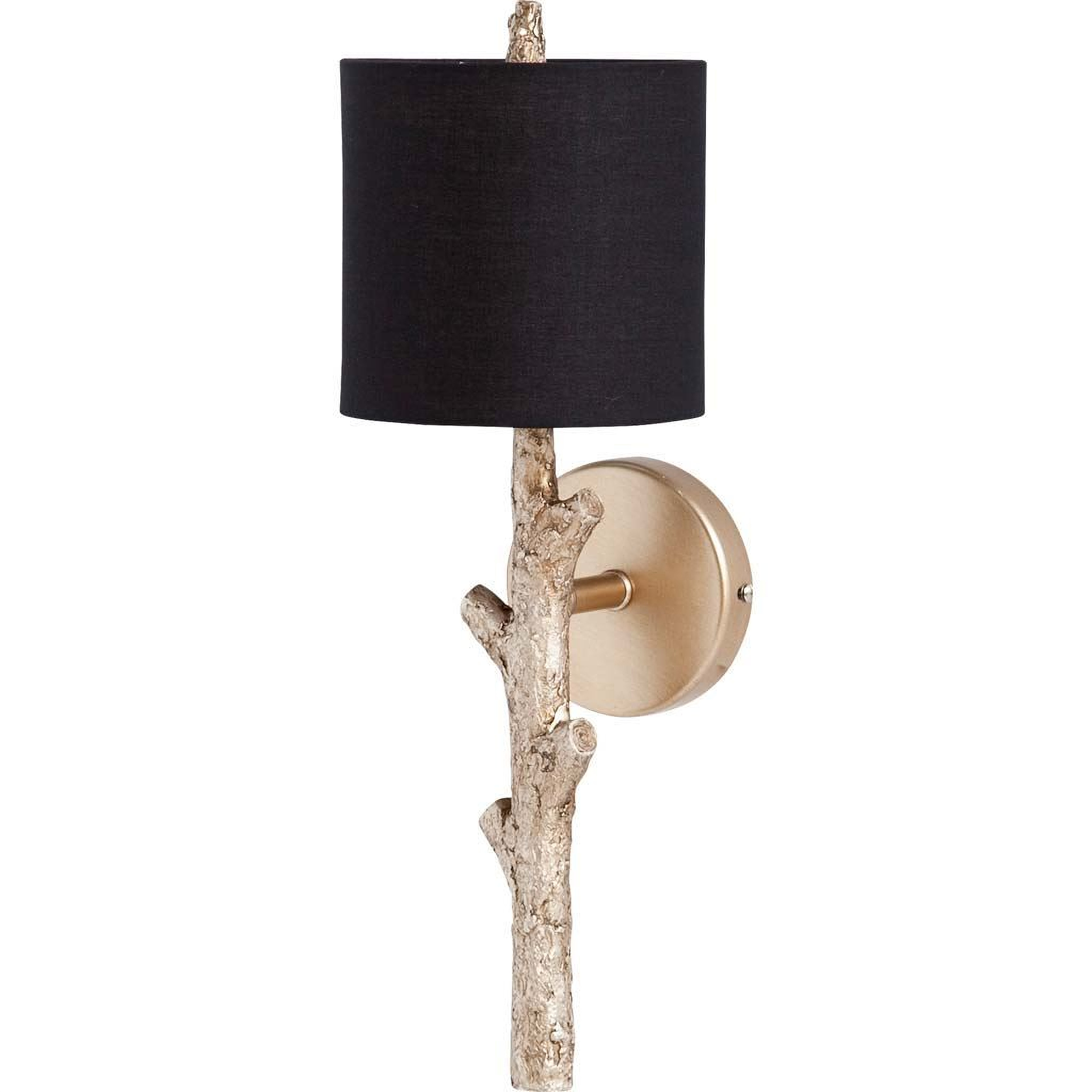 Sabinal II Resin Tree Branch Black Fabric Shade Wall Sconce In Gold by ...