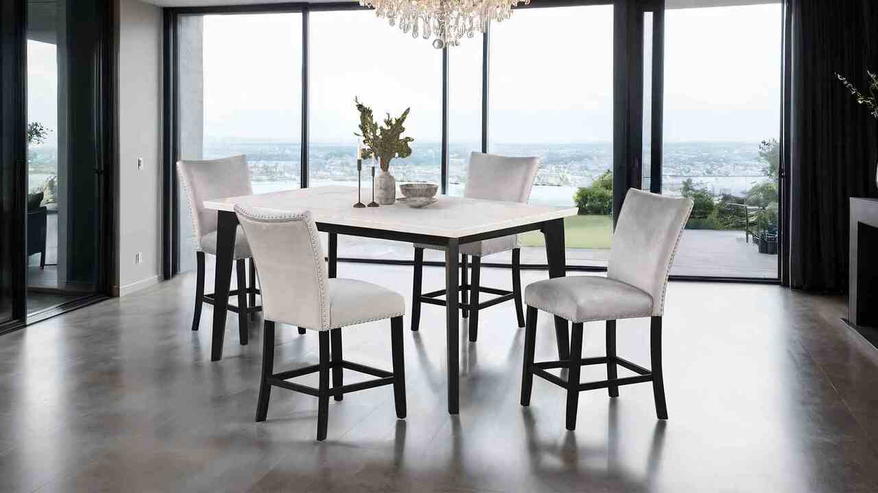 Sabro Rect Counter Height Table In Black and White by Furniture of ...