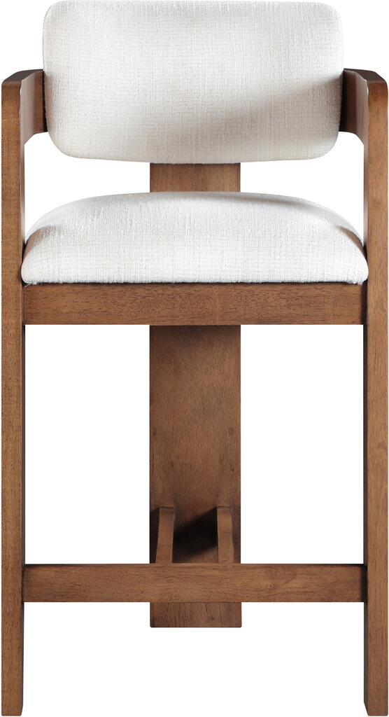 Sacha Linen Textured Fabric Stool In Brown and Cream by Meridian ...