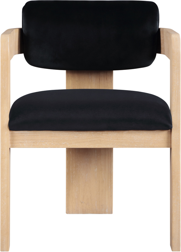 Sacha Velvet Dining Chair Set of 2 In Black and Natural by Meridian ...