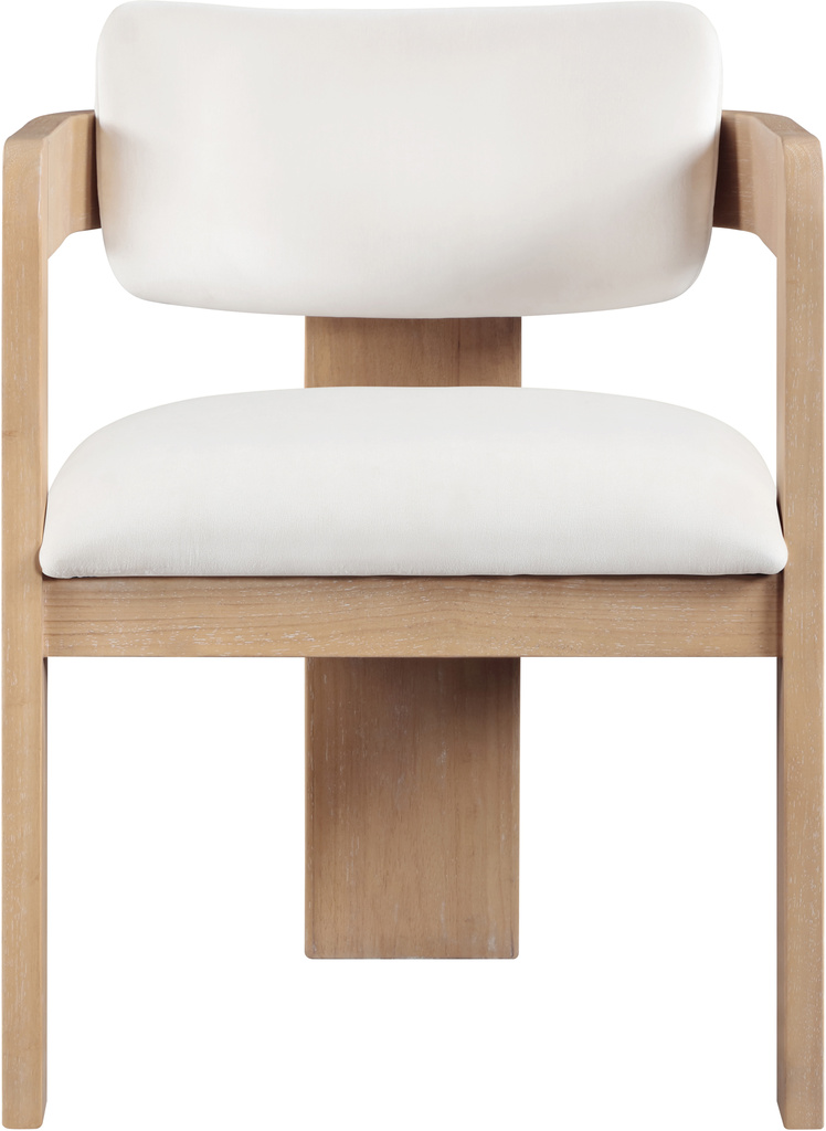 Sacha Velvet Dining Chair Set of 2 In Natural and Cream by Meridian ...