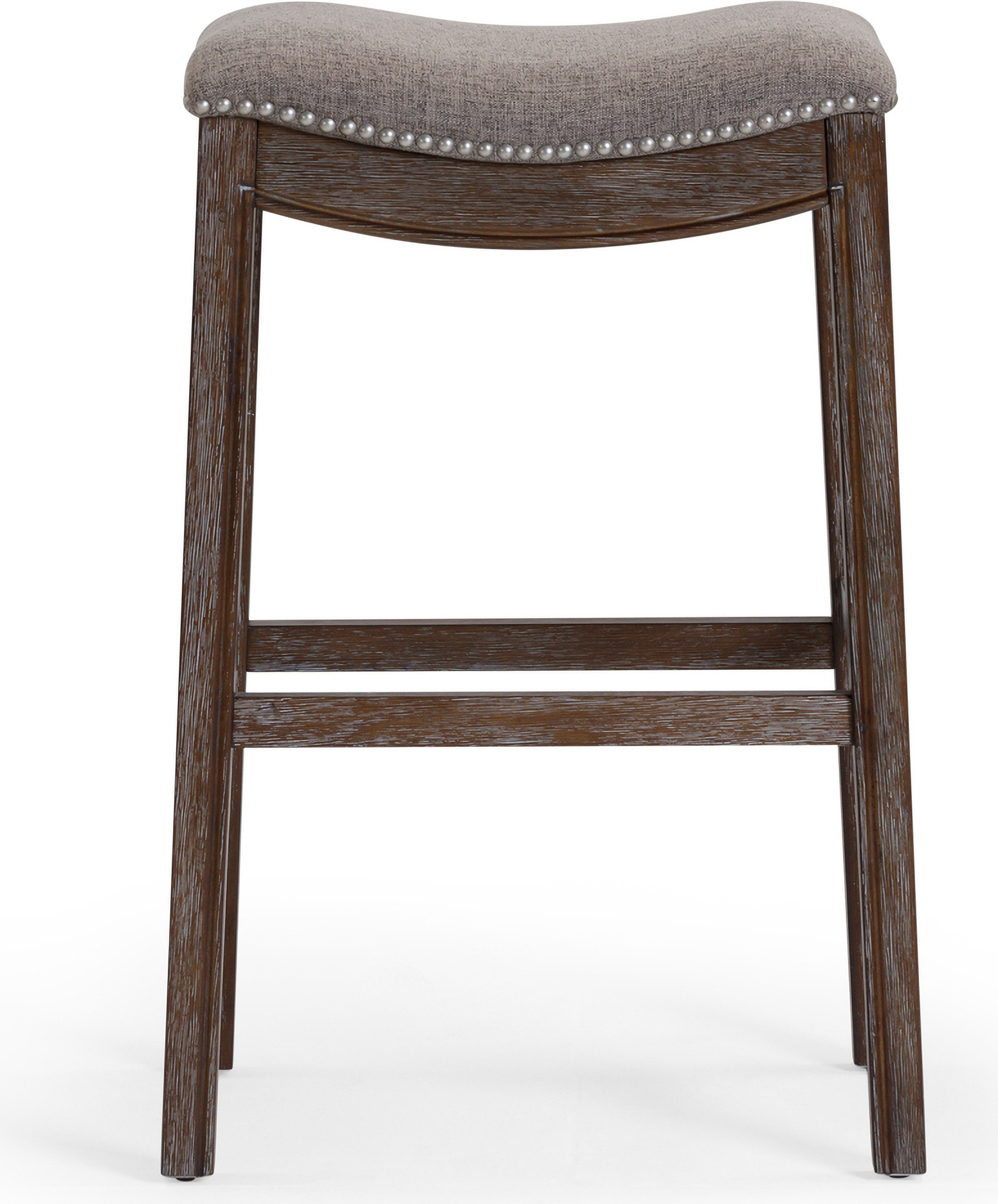 Sadie 31 Inch Saddle Wood Bar-Height Barstool with Fabric In Distressed ...