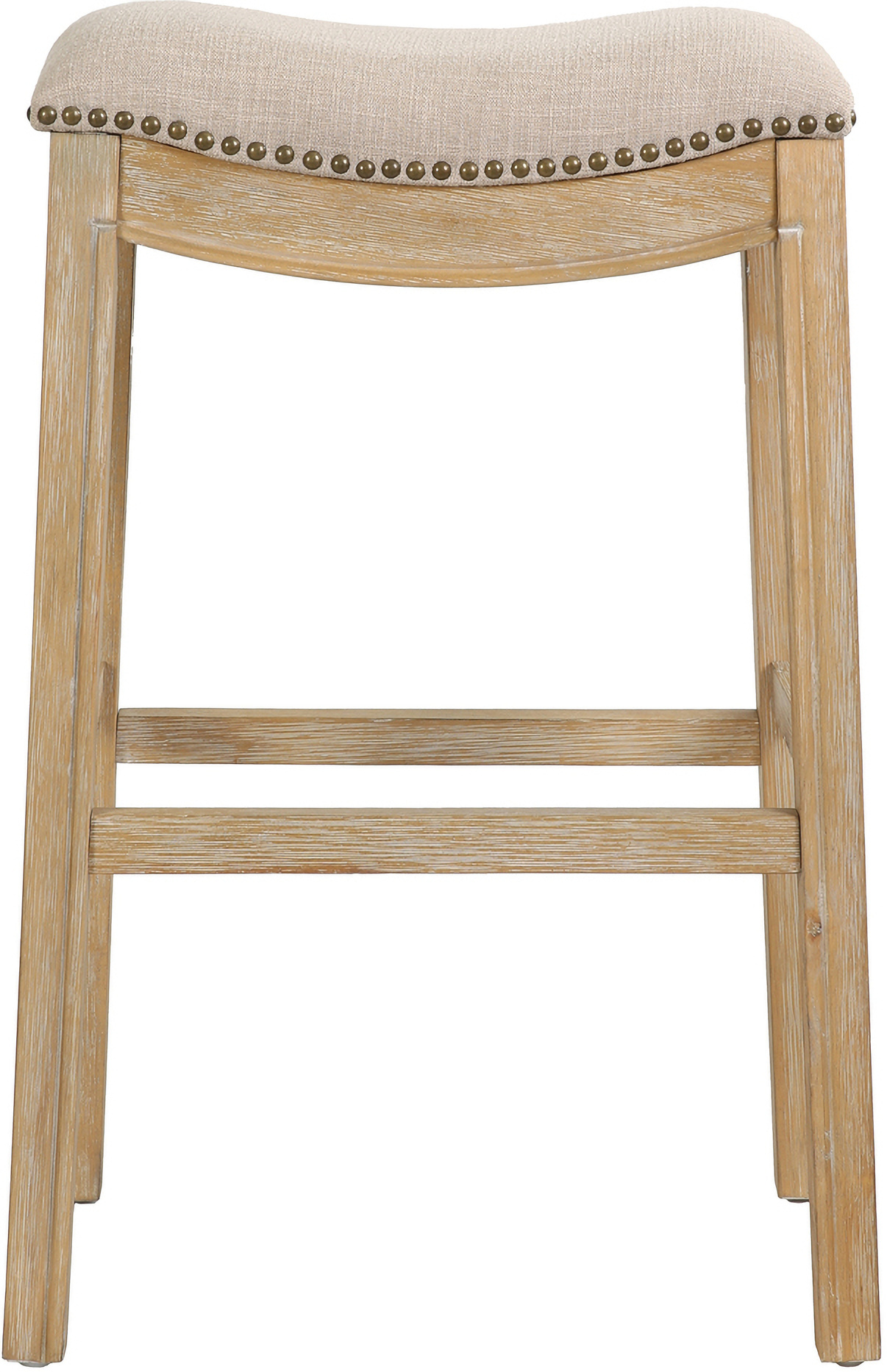 Sadie 31 Inch Saddle Wood Bar-Height Barstool with Fabric In Natural ...