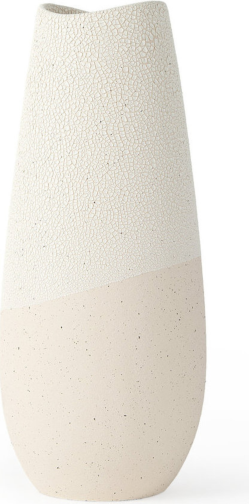 Salar Conical Crackled Ceramic Vase In Cream by Mercana | 1StopBedrooms