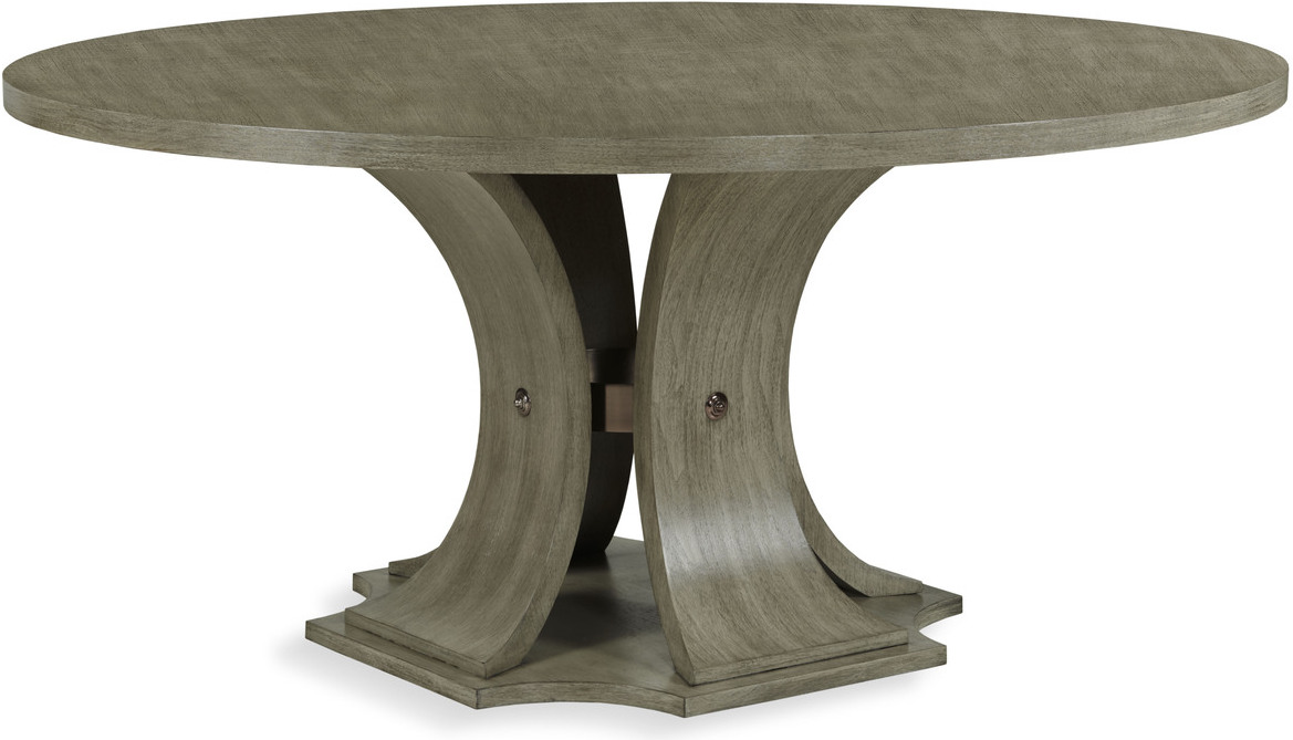 Sanford 72 Inch Round Dining Table In Polished Nickel by Century ...