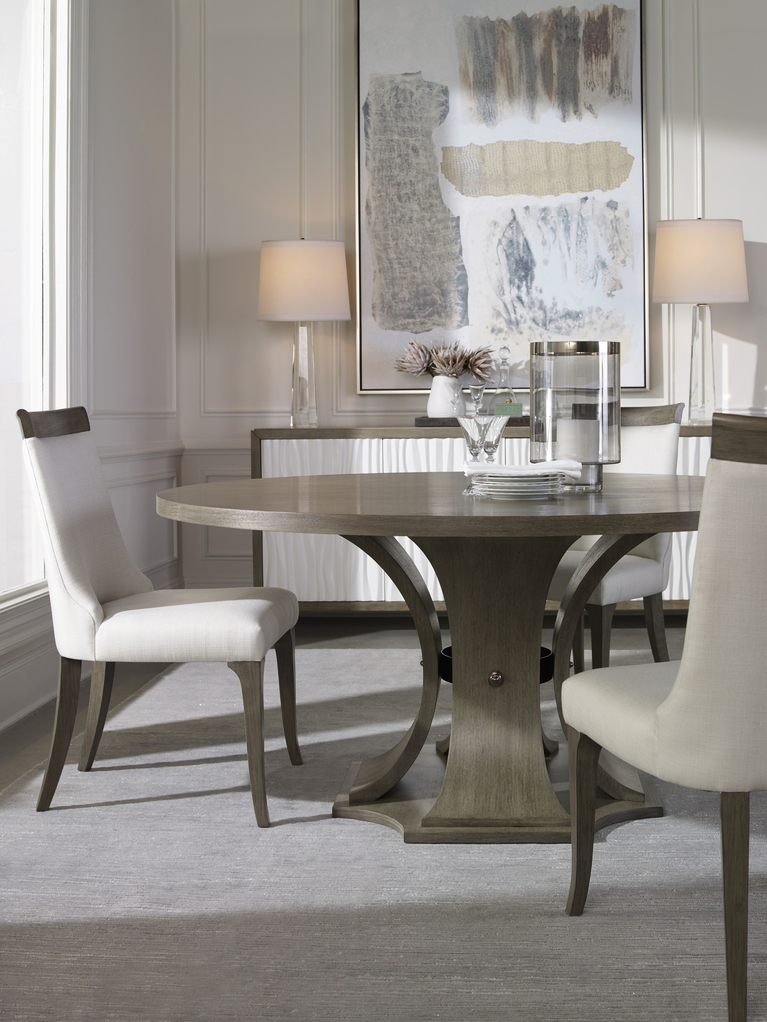 Sanford Round Dining Room Set In Greige by Century Furniture ...