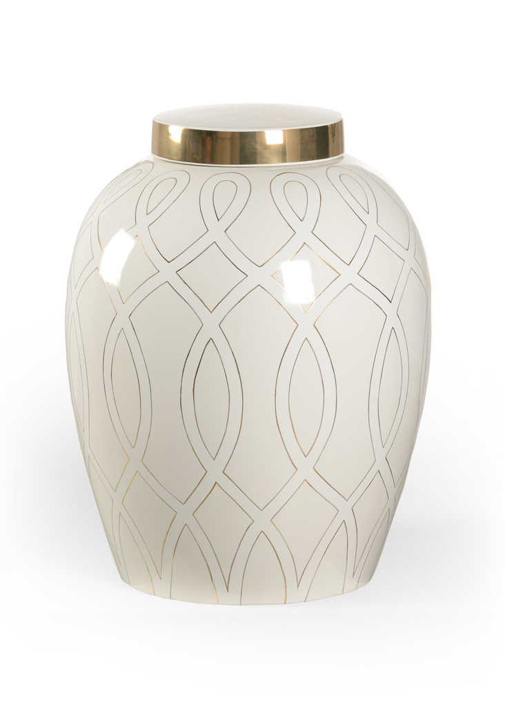 Sarah Ginger Jar In Cream and Gold by Chelsea House | 1StopBedrooms