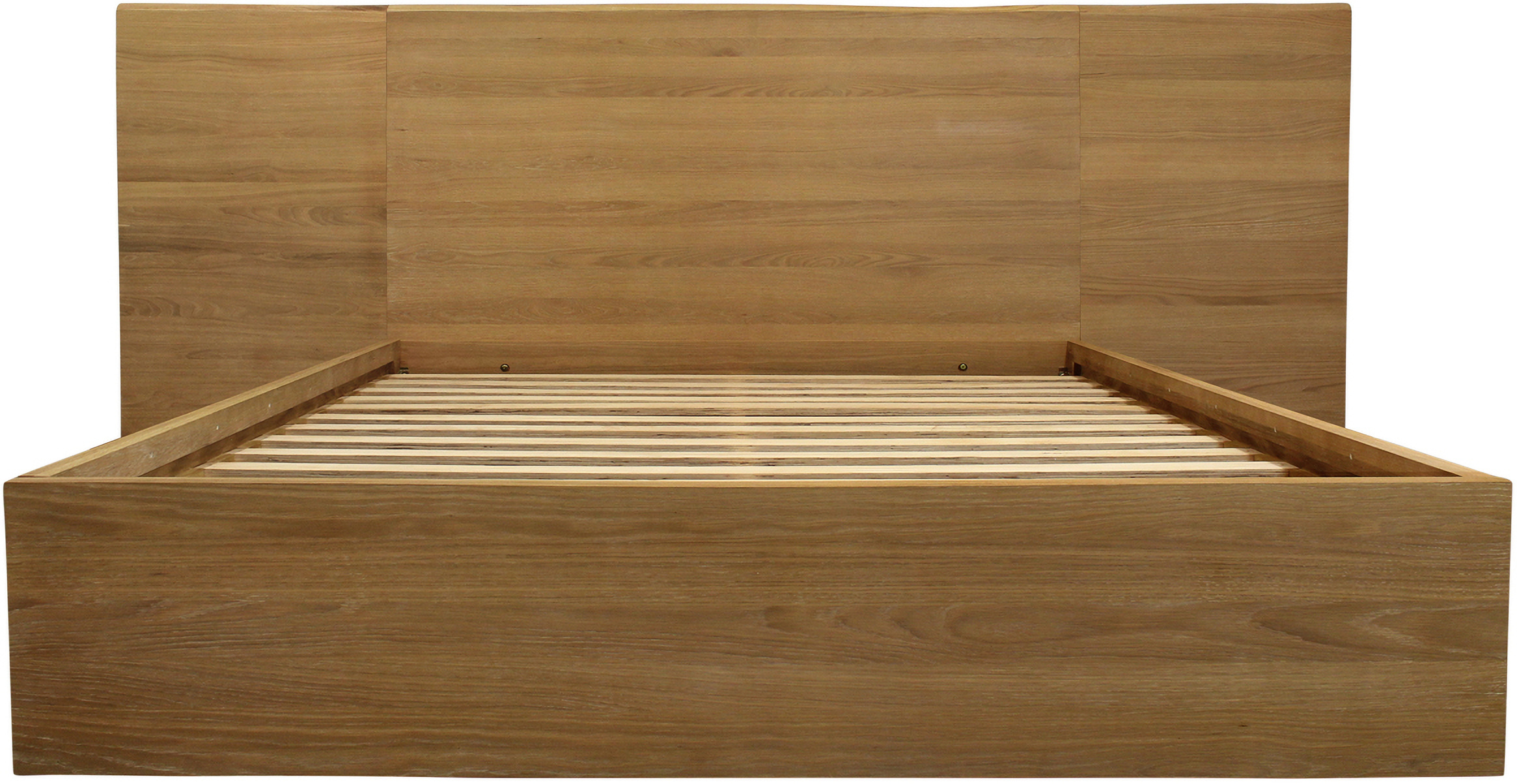 Sarasota Oak Wood Platform King Bed With Wings In Natural By Moti